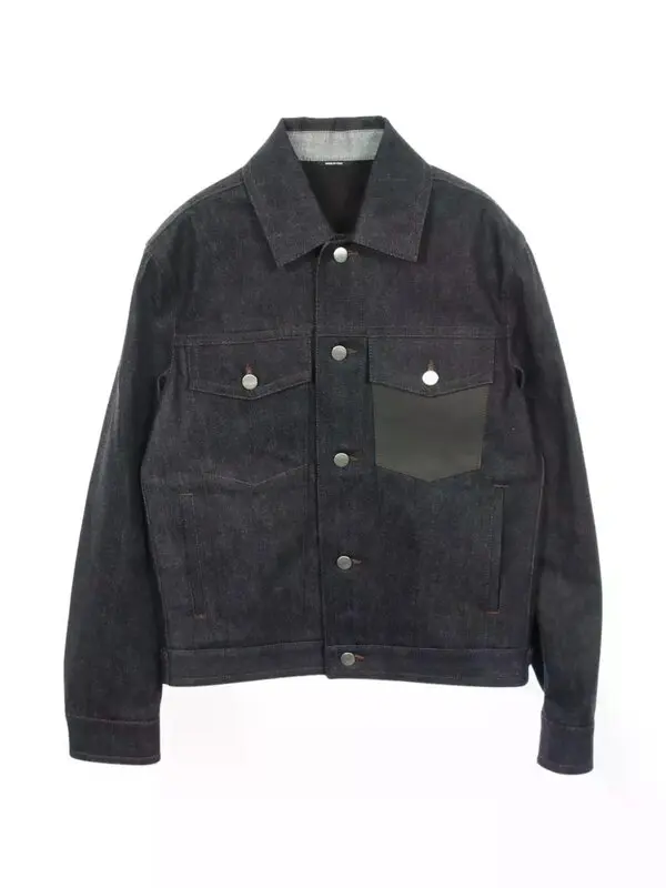 Hermès Indigo Leather-pocket Jacket