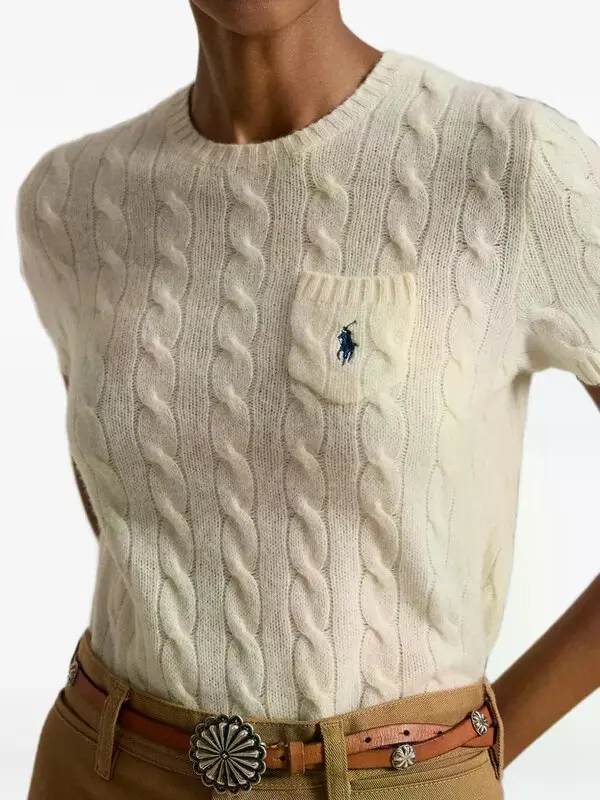 Polo Ralph Lauren Cable Wool-cashmere Short-sleeve Jumper
