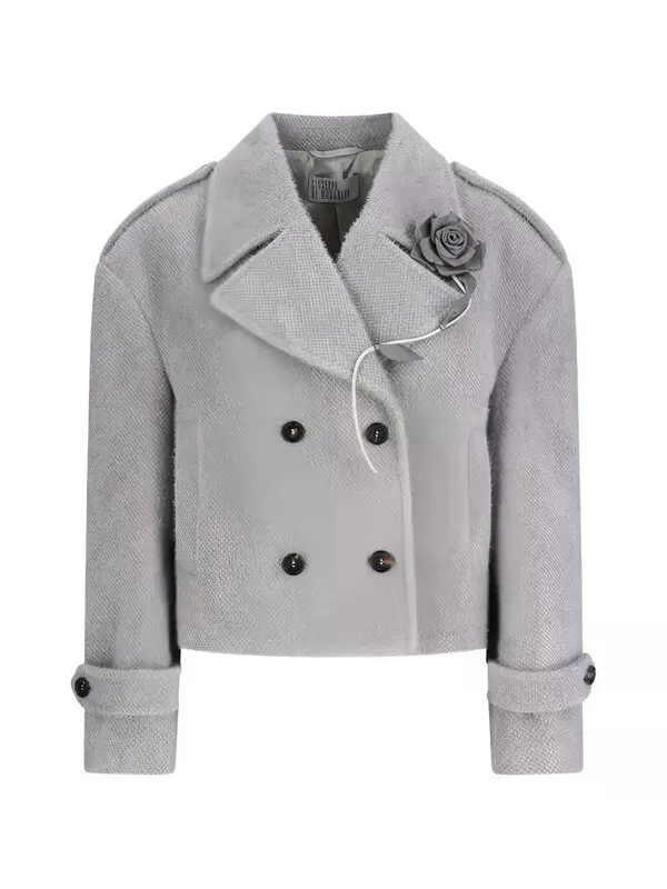 Giuseppe Di Morabito Double-breasted Floral-detail Jacket - Grey