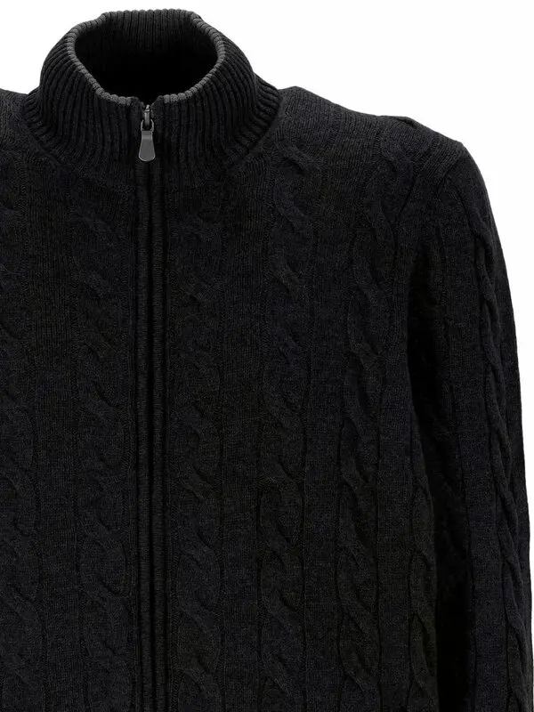 GRAN SASSO Cable-knit Zip-up Cardigan