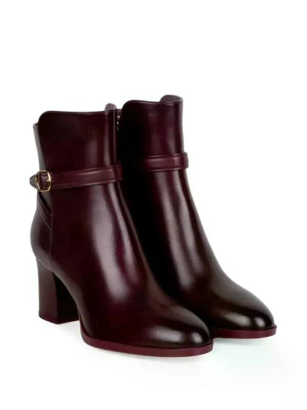 Santoni Buckle-strap Leather Ankle Boots