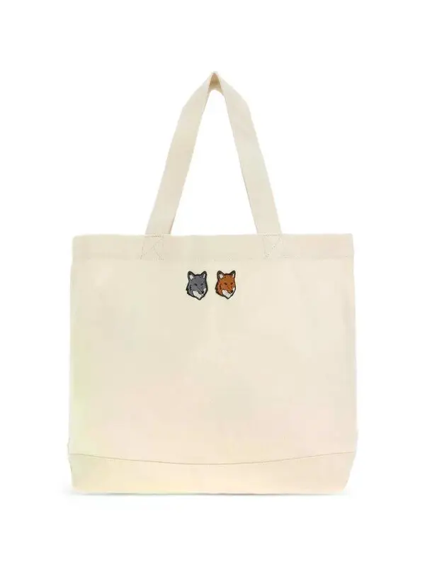 Maison Kitsuné Double Fox Head Tote Bag - Neutrals
