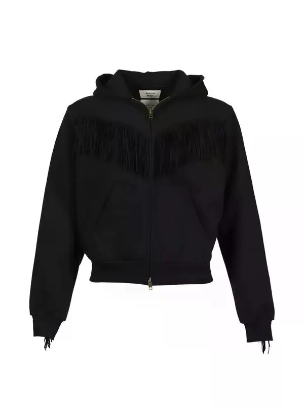 AUSTIN POST Fringed Zip-up Hoodie
