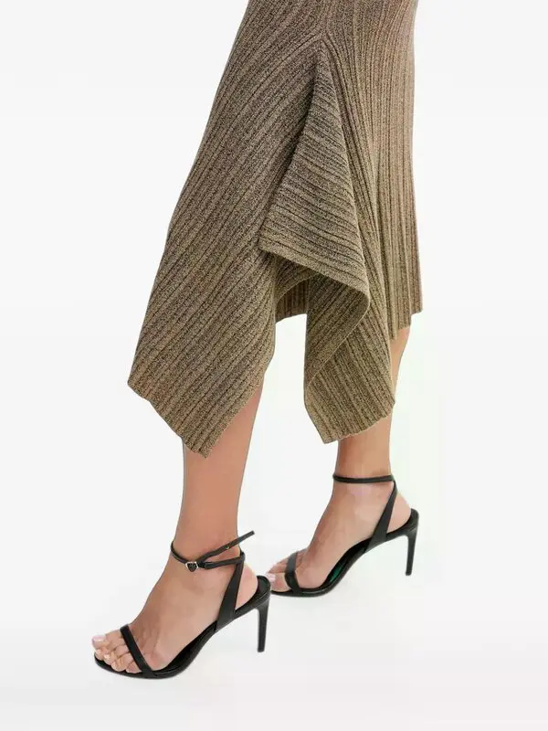 Sisley Ribbed Asymmetric Midi Skirt