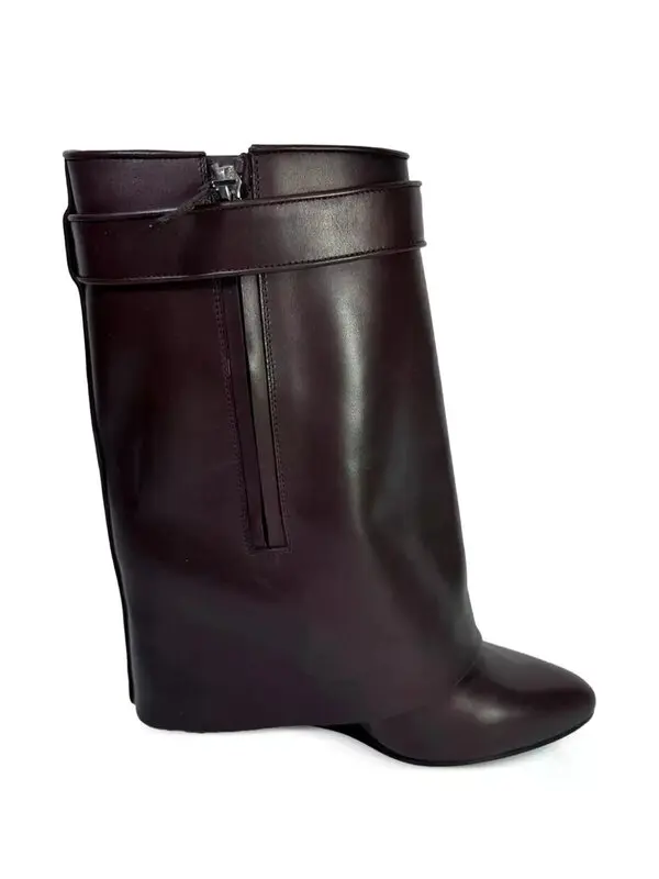 Givenchy Shark Lock Wedge Ankle Boots - Brown