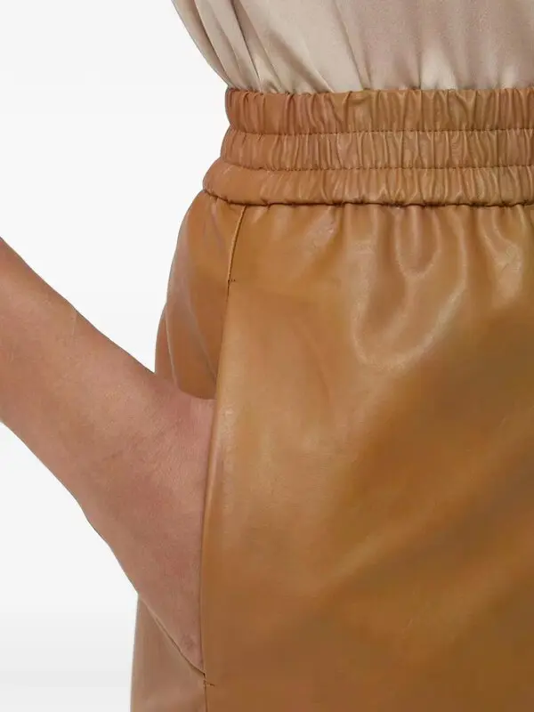 Sisley Elasticated Faux-leather Shorts