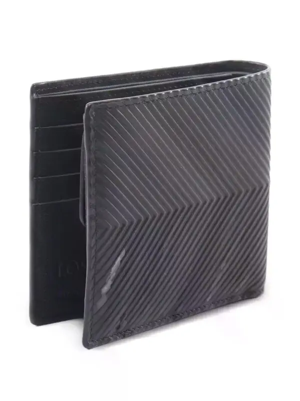 Loewe 2020s Chevron-pattern Bifold Wallet - Black