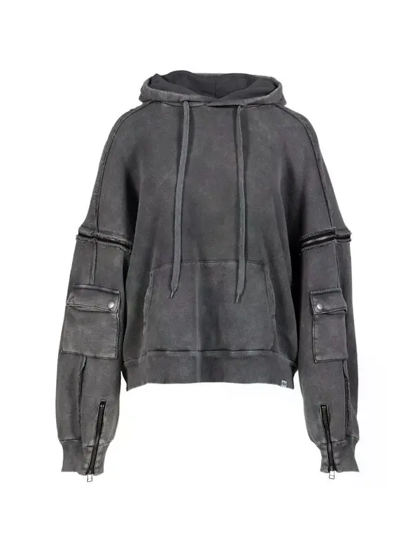 VIVAMUS Panelled Zip-detail Hoodie - Grey