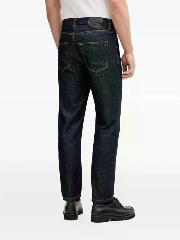 Sisley Contrast-stitch Logo-patch Jeans