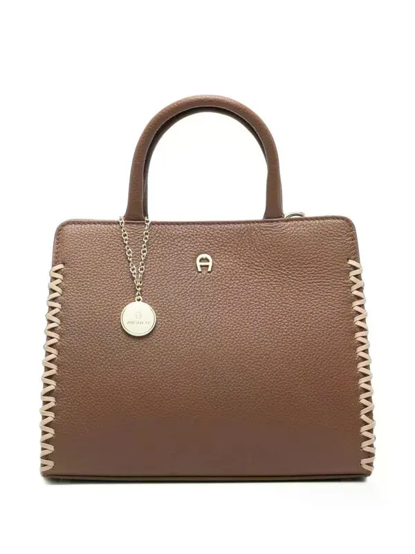 AIGNER Cybill Whipstitch-trim Tote Bag - Brown