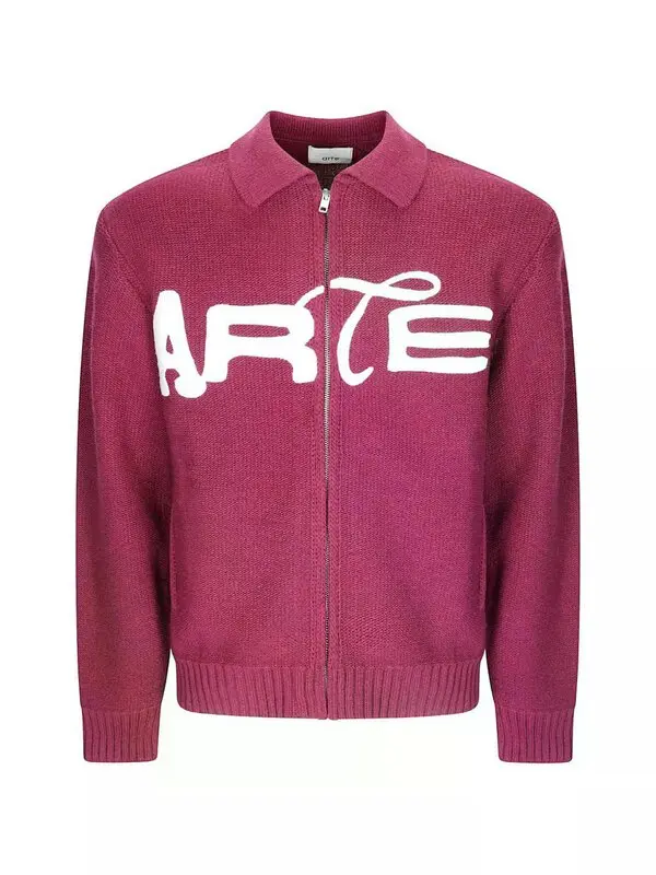 ARTE ANTWERP Logo-embroidered Zip-up Cardigan