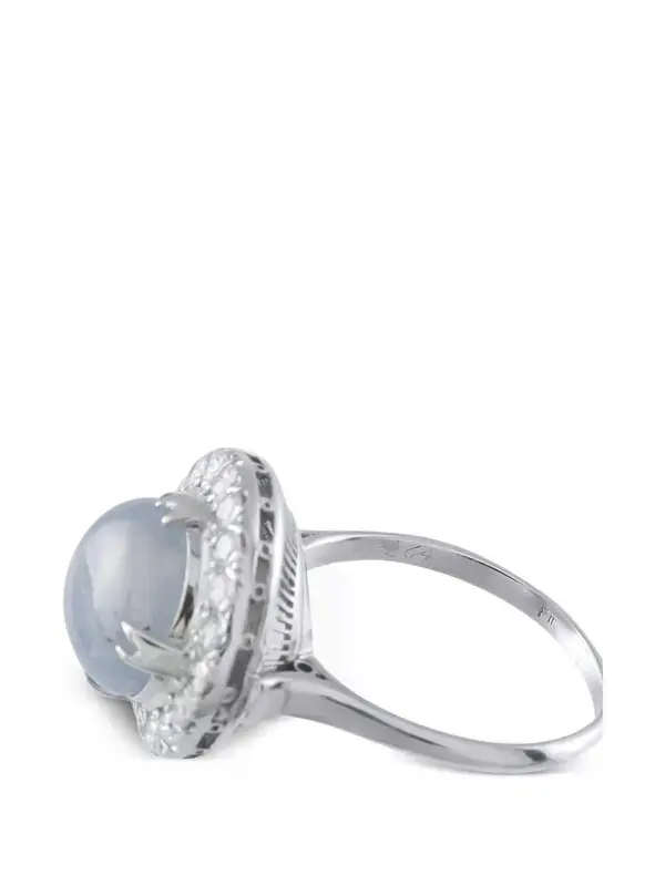 LB EXCLUSIVE Platinum Star Sapphire And Diamond Halo Ring