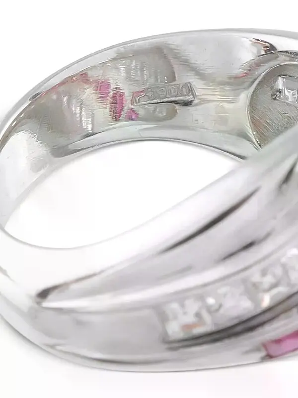 LB EXCLUSIVE Ruby And Diamond Crossover Ring