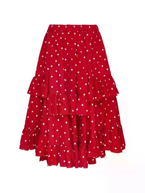 Comme Des Garçons Polka-dot Ruffled Skirt