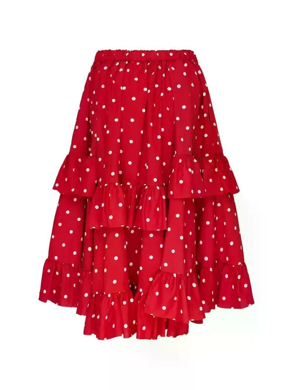 Comme Des Garçons Polka-dot Ruffled Skirt