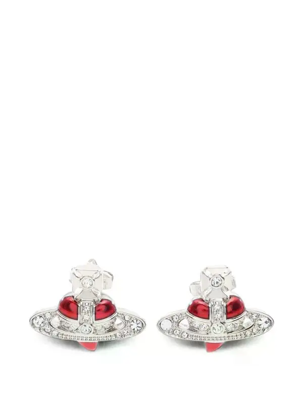 VIVIENNE WESTWOOD Diamante Heart Orb Earrings - Silver