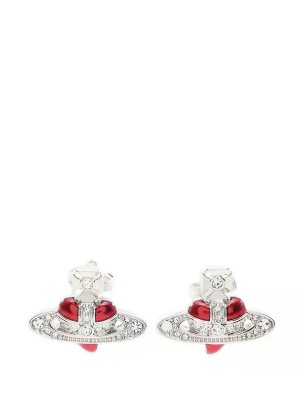 VIVIENNE WESTWOOD Diamante Heart Orb Earrings - Silver