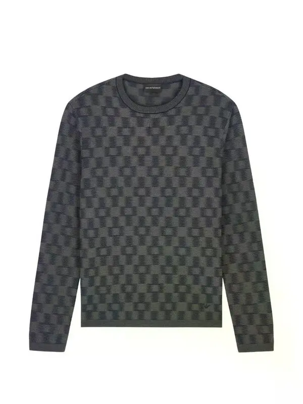 Emporio Armani Pattern-knit Virgin Wool Jumper