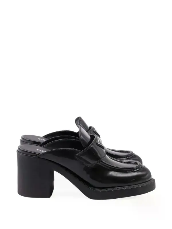 Prada Logo Block-heel Loafers