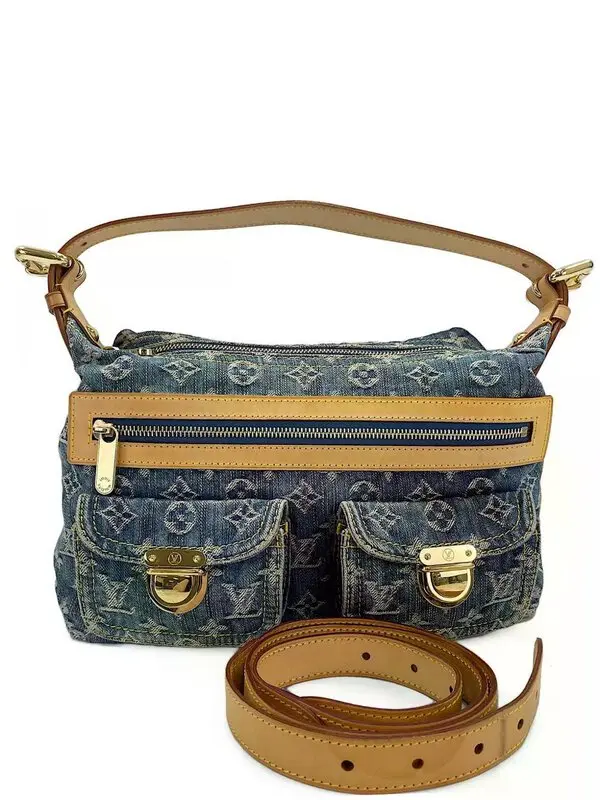 LOUIS VUITTON Monogram Denim Shoulder Bag - Blue