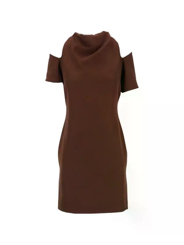Federica Tosi Cut-out Cowl-neck Mini Dress - Brown