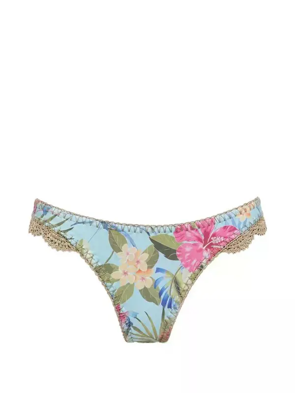 DEL MAAR Hanaq Floral-print Bikini Bottoms - Blue