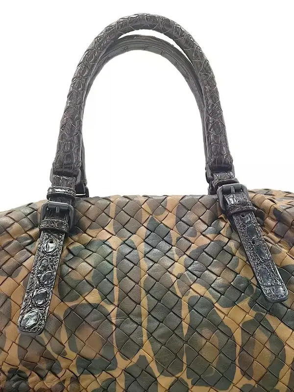 Bottega Veneta Intrecciato Leopard-print Handbag - Brown