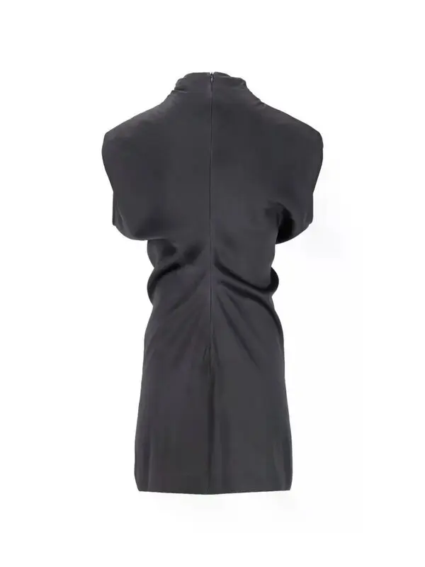 Federica Tosi Padded-shoulder Satin Mini Dress