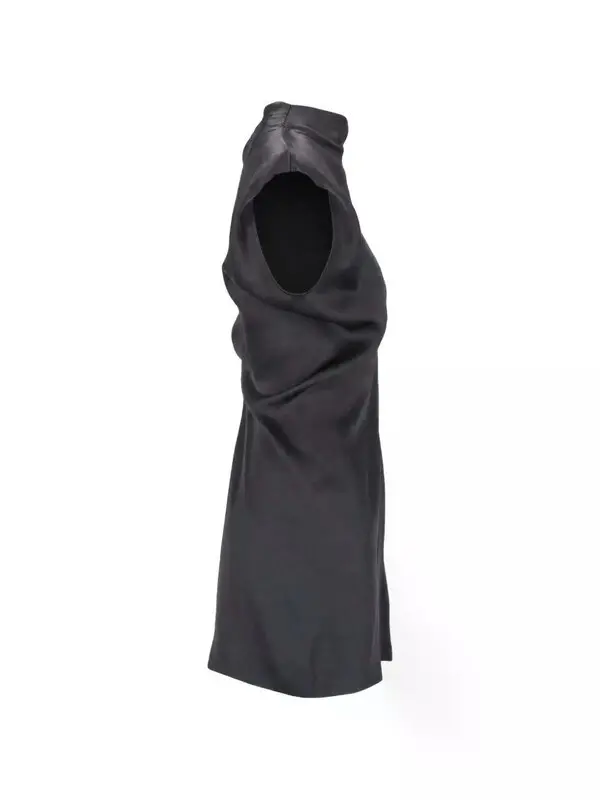 Federica Tosi Padded-shoulder Satin Mini Dress