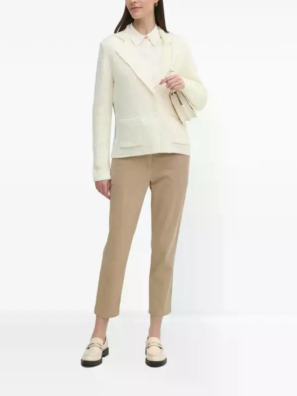 Sisley Textured-knit Notched-lapel Cardigan