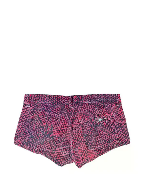 Miu Miu Snakeskin-print Mini Shorts
