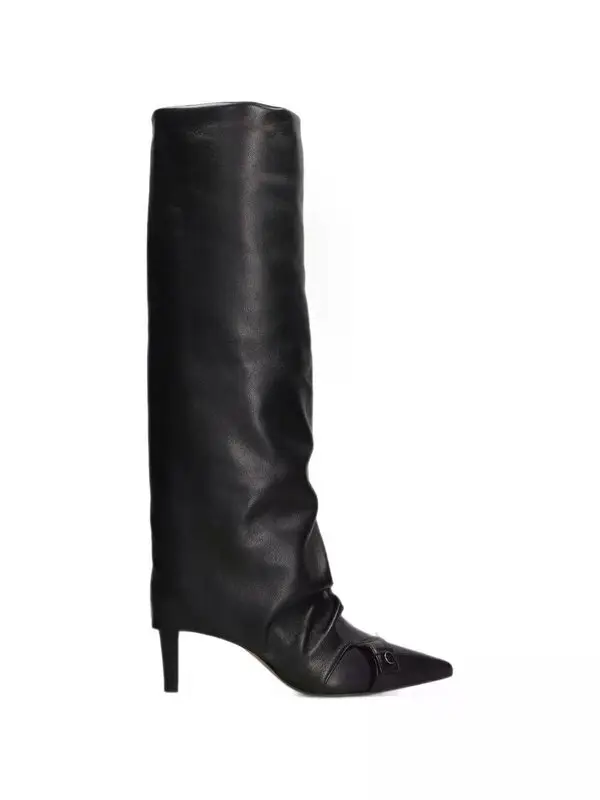 THE SELLER Pointed-toe Ruched Stiletto Boots
