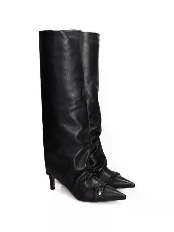 THE SELLER Pointed-toe Ruched Stiletto Boots