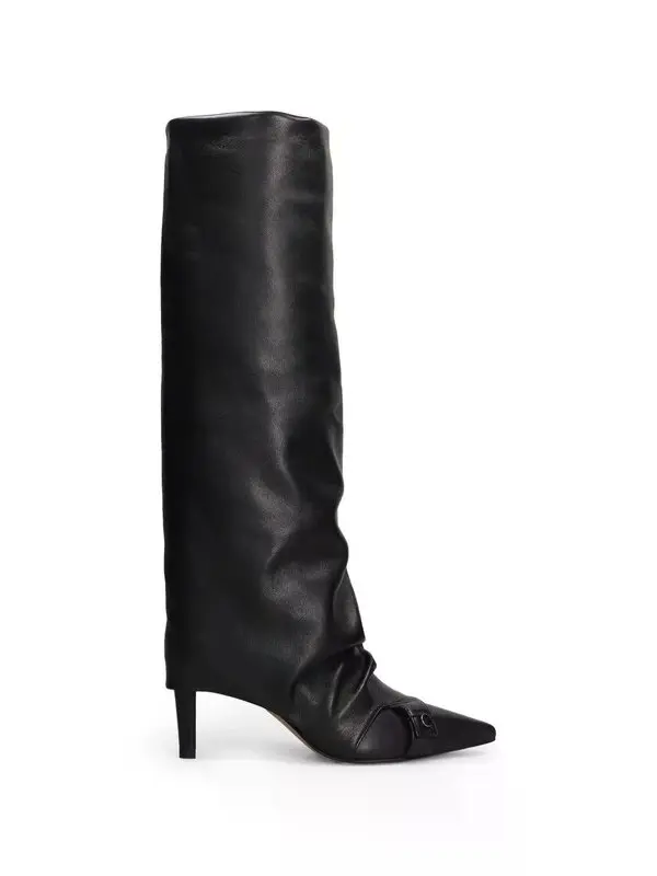 THE SELLER Pointed-toe Ruched Stiletto Boots