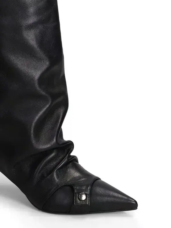 THE SELLER Pointed-toe Ruched Stiletto Boots