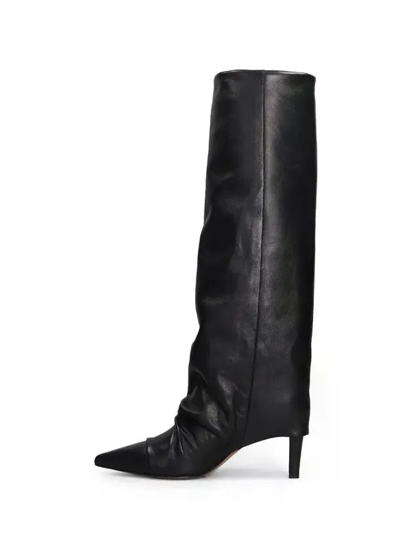THE SELLER Pointed-toe Ruched Stiletto Boots