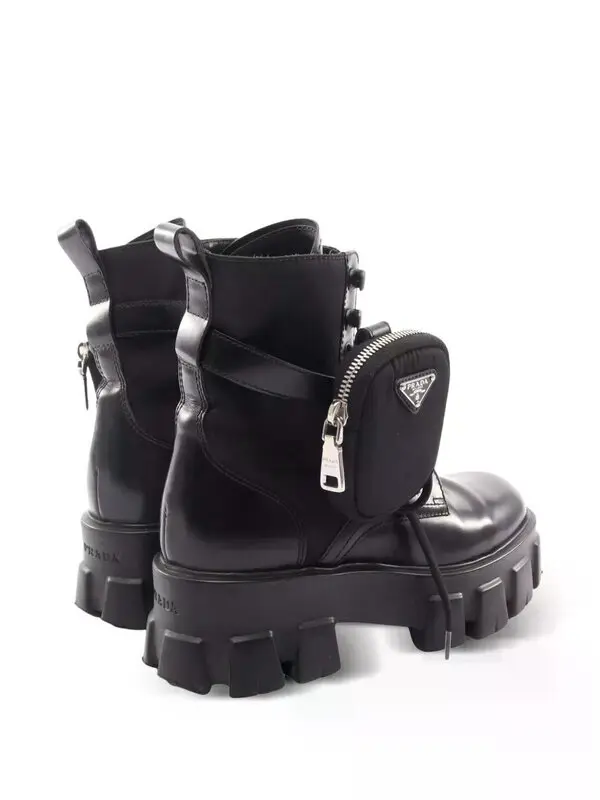 Prada 2000s Monolith Re-nylon Ankle Boots - Black