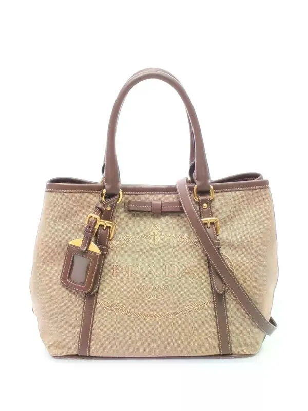 Prada Logo Jacquard Tote Bag