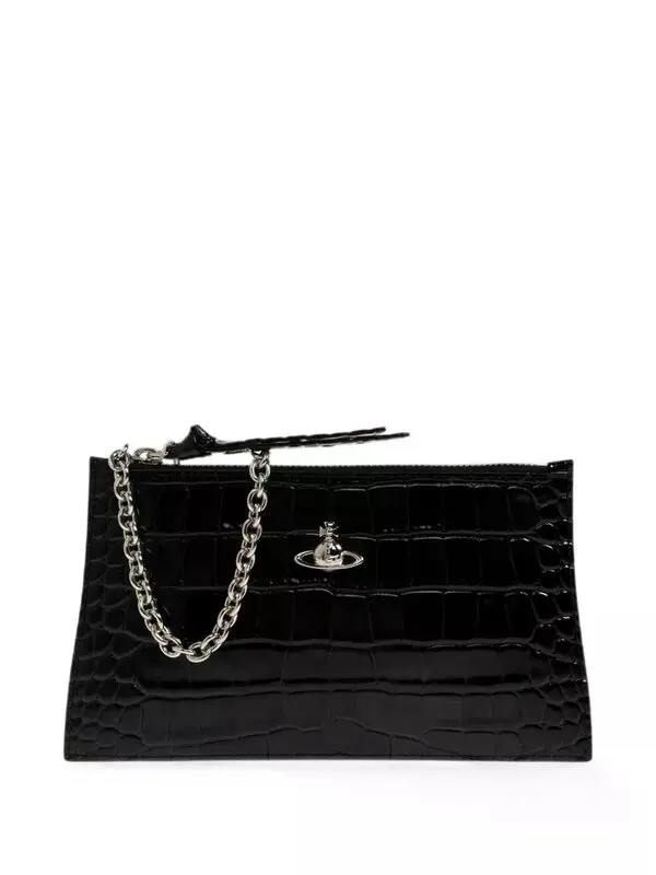 VIVIENNE WESTWOOD Small Flat Zip Clutch - Black