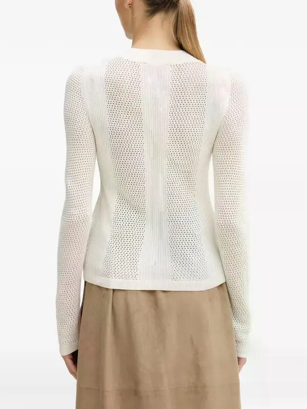 Sisley Open-knit Long-sleeve Top