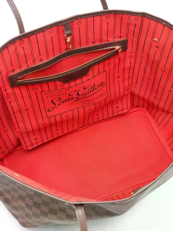 LOUIS VUITTON 2008 Gm Neverfull Damier Ebene Tote Bag - Brown