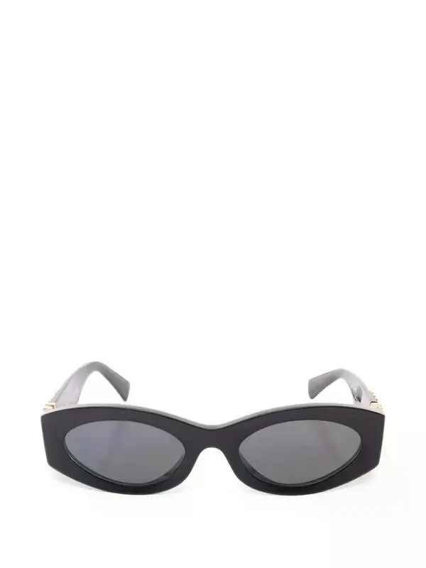 Miu Miu 2010s Glimpse Oval Sunglasses - Black