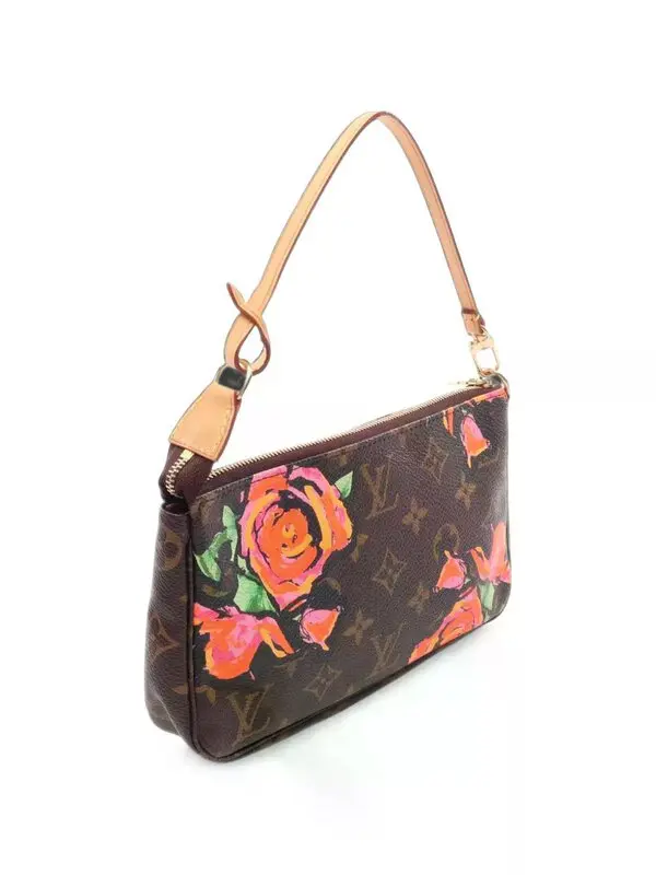 LOUIS VUITTON Monogram Canvas Rose-print Pochette Accessoires Tote Bag