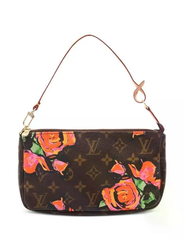 LOUIS VUITTON Monogram Canvas Rose-print Pochette Accessoires Tote Bag