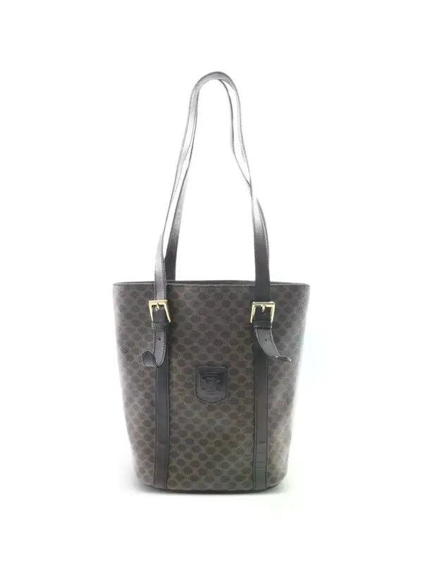 Celine 2000s Macadam Shoulder Bag - Brown