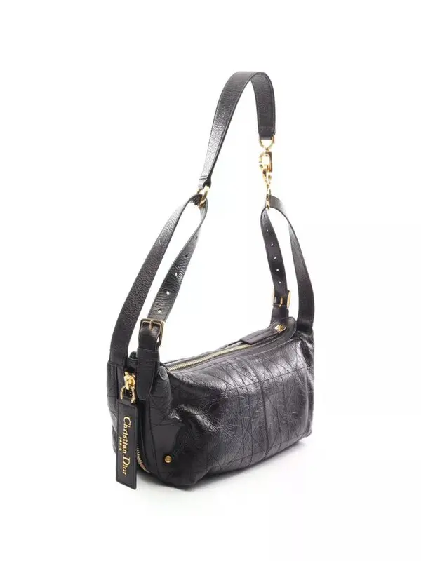 Dior 2010s Macro Cannage D-journey Shoulder Bag - Black