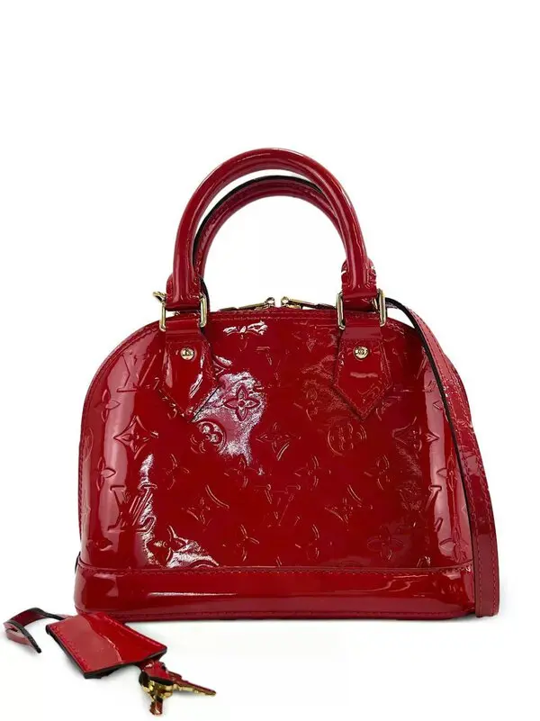 LOUIS VUITTON Monogram Vernis Leather Alma Bb Handbag - Red