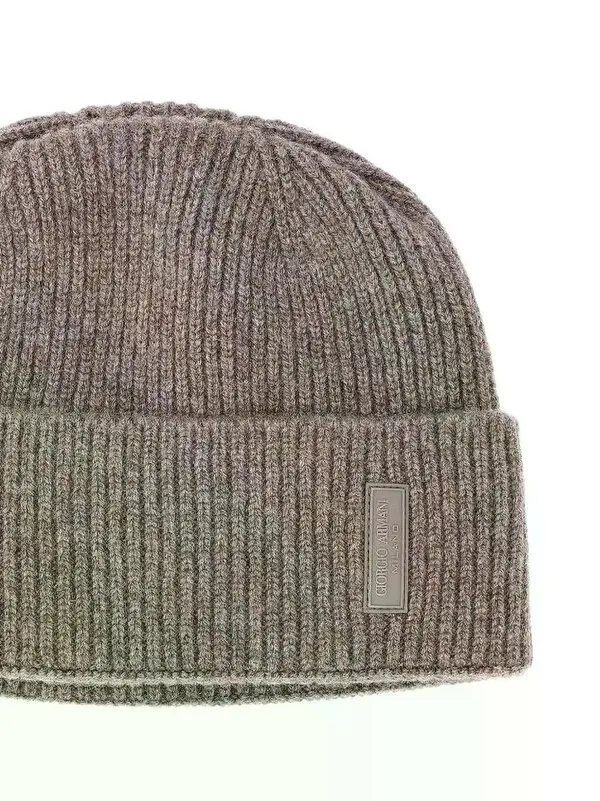 Giorgio Armani Cashmere Beanie Hat - Brown