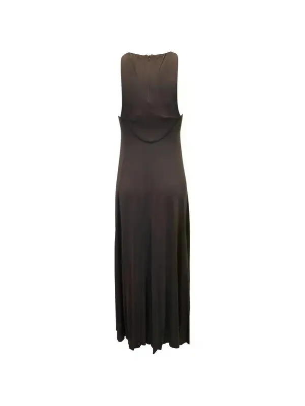 Celine Embroidered Sleeveless Maxi Dress - Brown