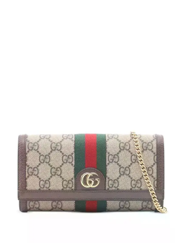 Gucci 2020s Ophidia Gg Supreme Chain Wallet - Neutrals